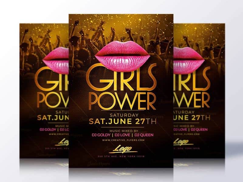 Girls Power Flyer PSD Template | Party - CreativeFlyers