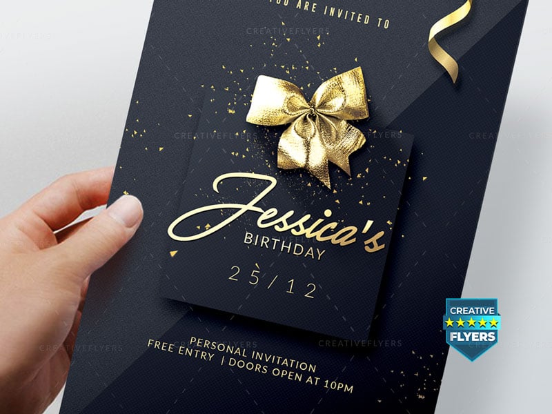 Classy Birthday Invitation Psd Template - Creative Flyers