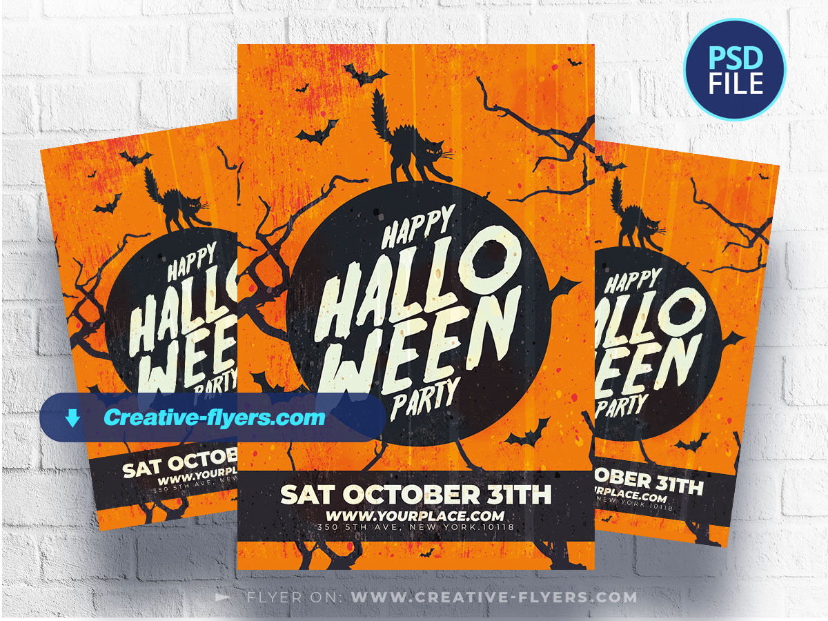 Happy Halloween Invitation for Adobe Photoshop - Creative Flyers