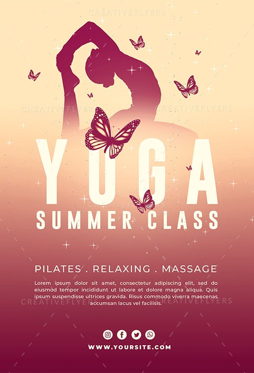 Yoga Summer Class Flyer Template - Creative Flyers