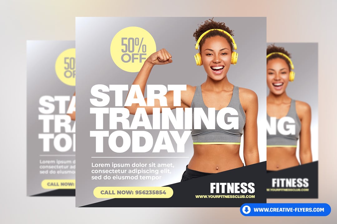 Fitness Flyer Template for Gym or Health Club - Creative Flyers