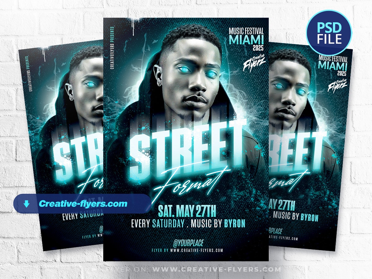 Music Poster Template for Photoshop | Creative Flyers