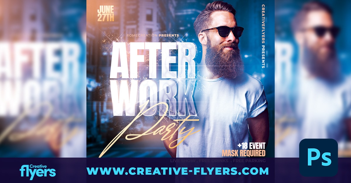 After Work Flyer Template, Photoshop Design - Creative Flyers