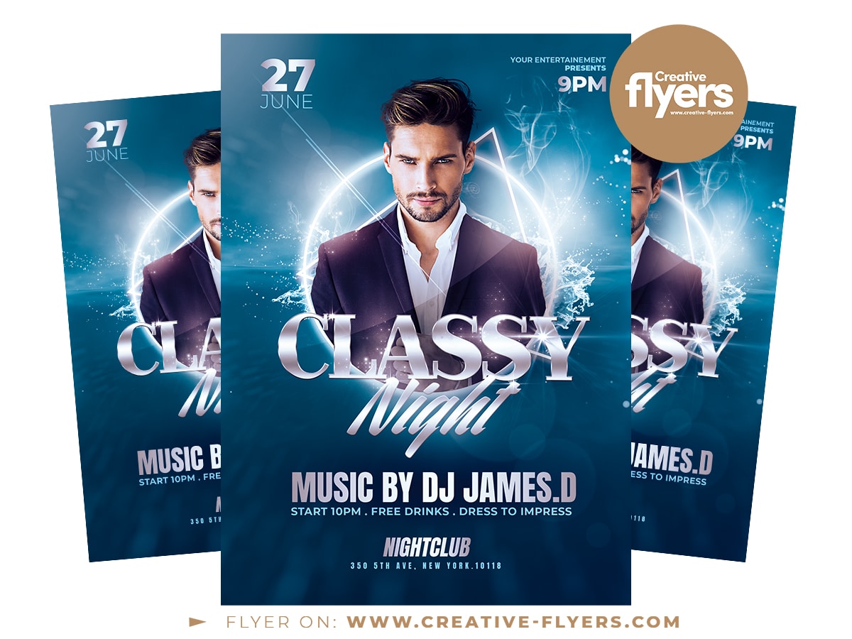 Classy Night Party Flyer Template - Creative Flyers
