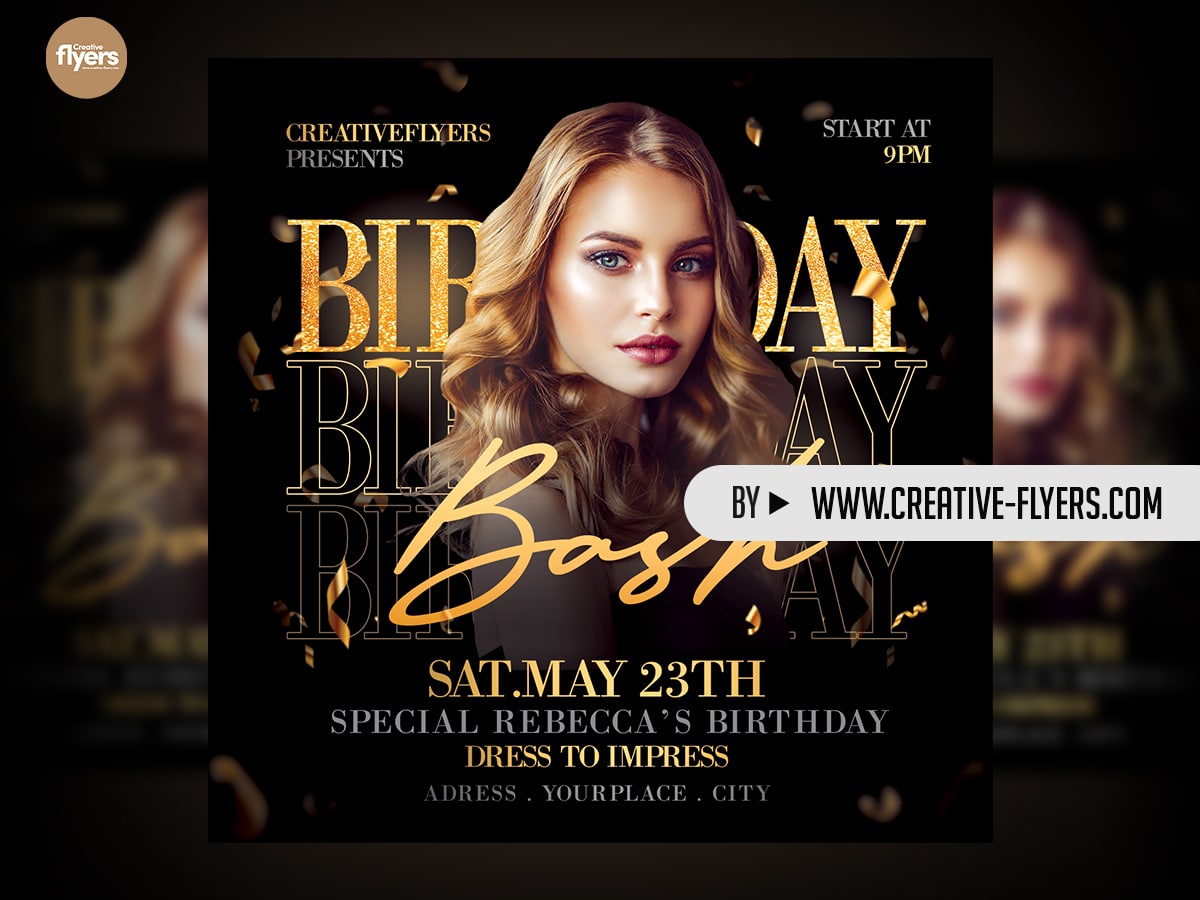 Birthday Bash Flyer Design to Download - Creative Flyers