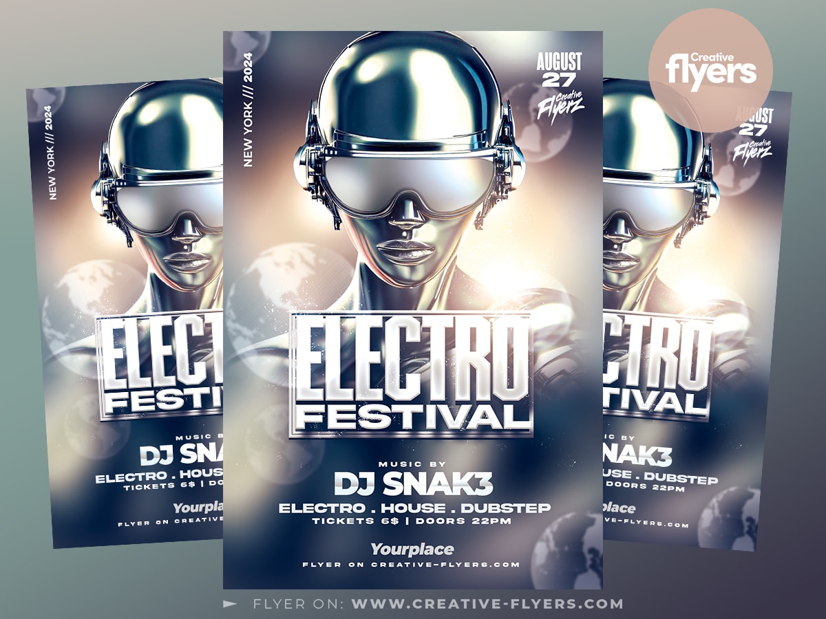 Futuristic Electro Flyer Template to Download - Creative Flyers