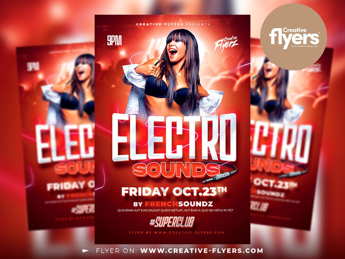 Electro Party Flyer Design to Download - Creative Flyers