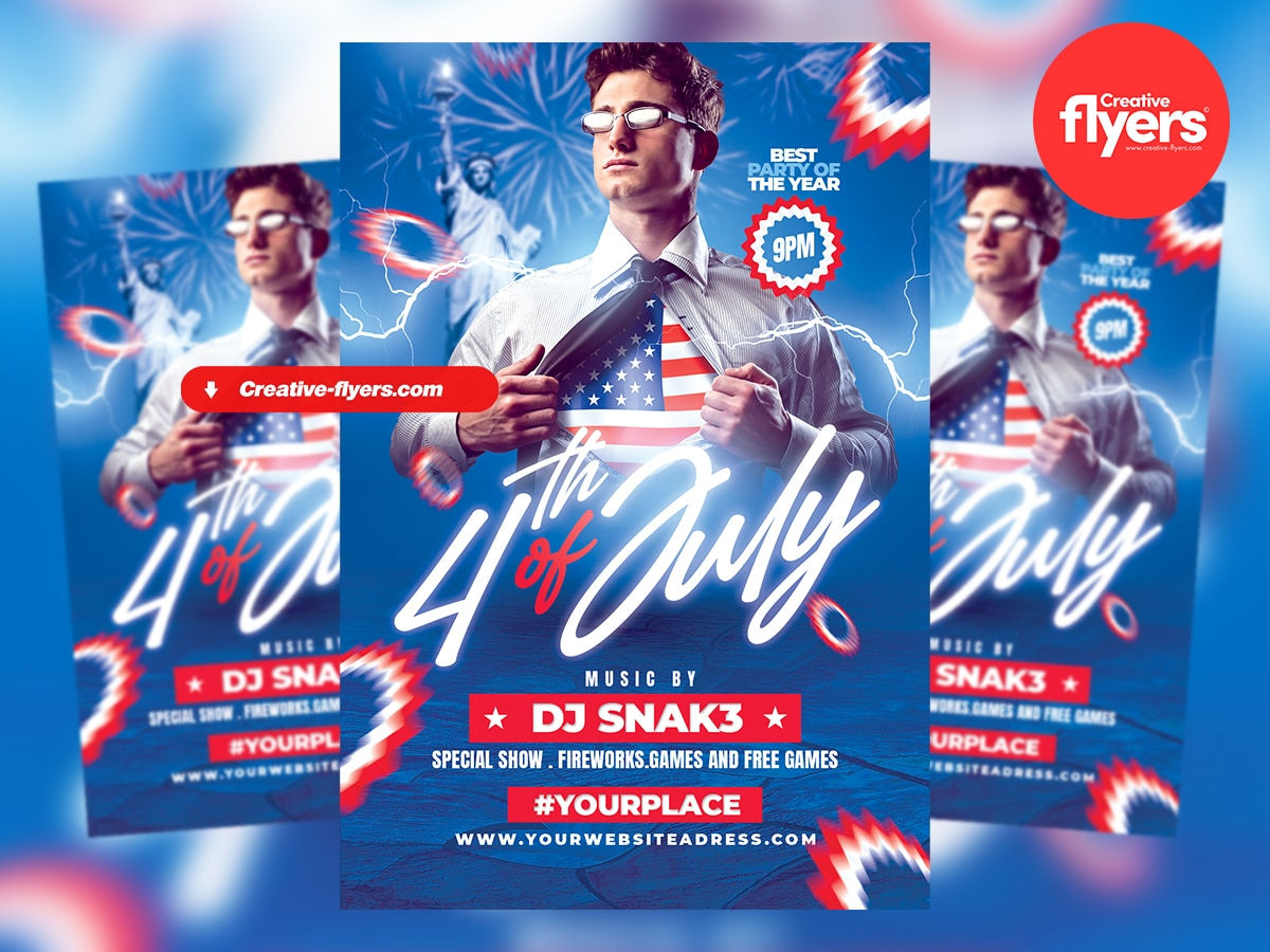 Awesome Template for 4th of July Event - Creative Flyers