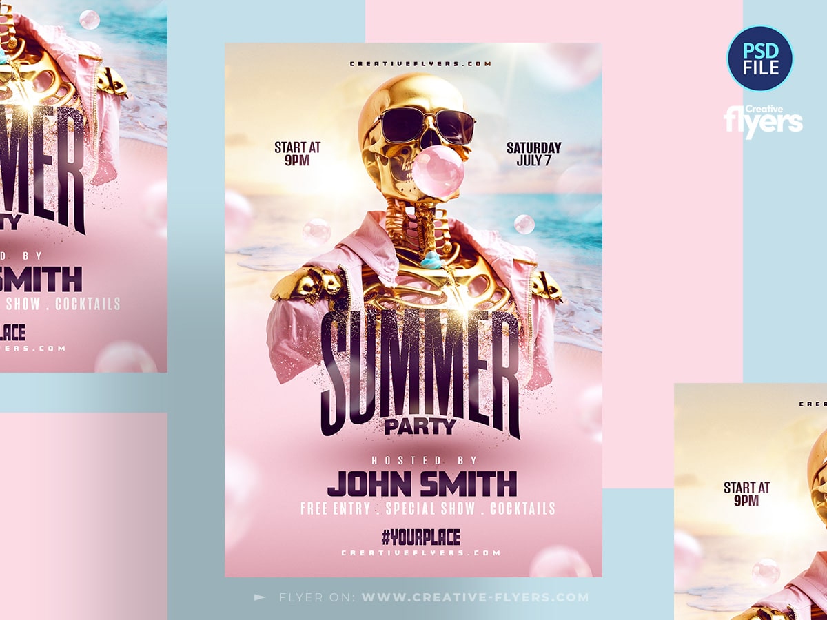 Awesome Summer Party Poster to Download - Creative Flyers