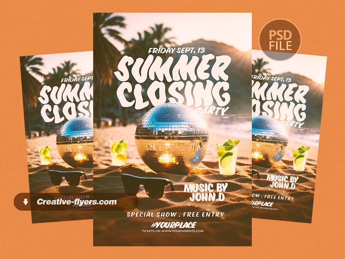 Summer Closing Party Flyer and Poster - Creative Flyers
