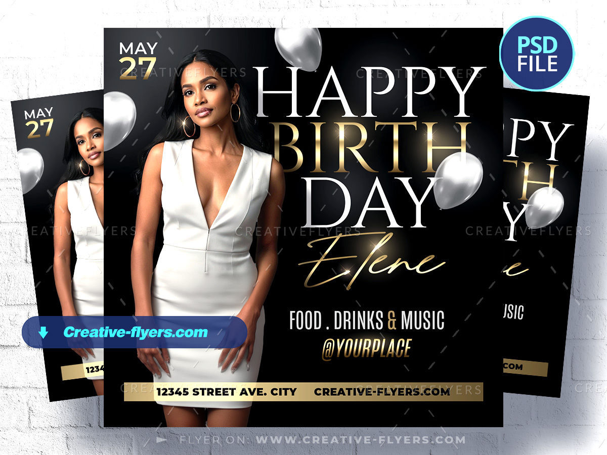 Editable Birthday Invitation Flyer to Download - Creative Flyers