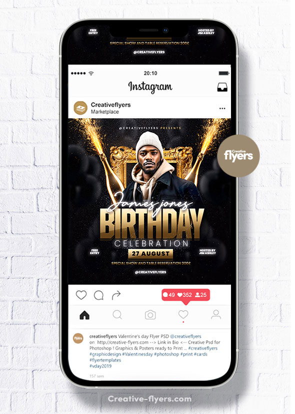 Golden Birthday Celebration Digital Flyer Design - Creative Flyers