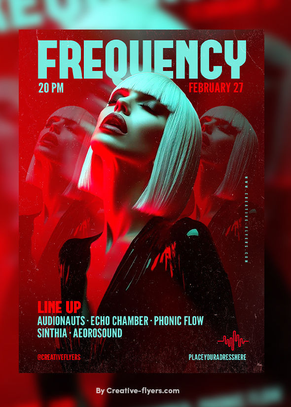 Electro Poster Design with Customizable Layers - Creative Flyers